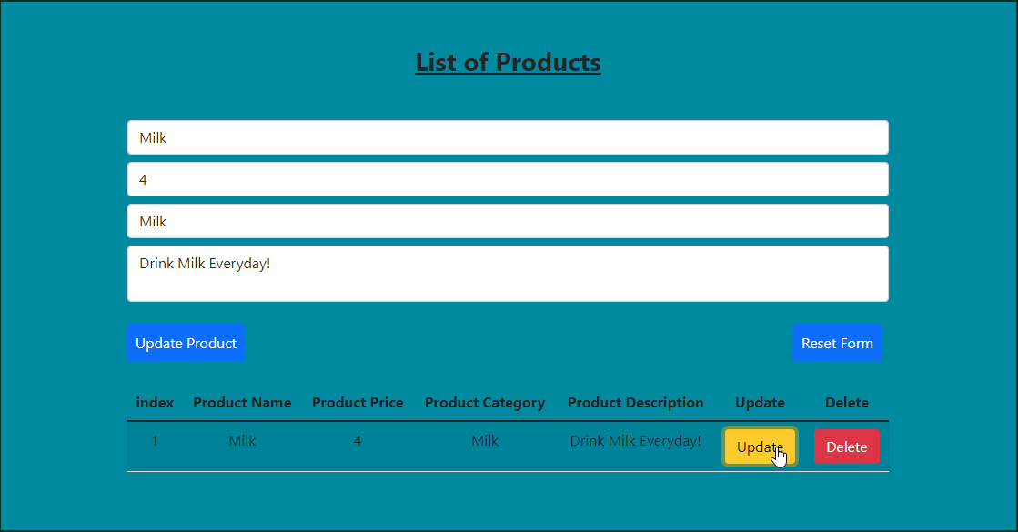 Product Crud Project With Json In Javascript Free Source Code Sourcecodester